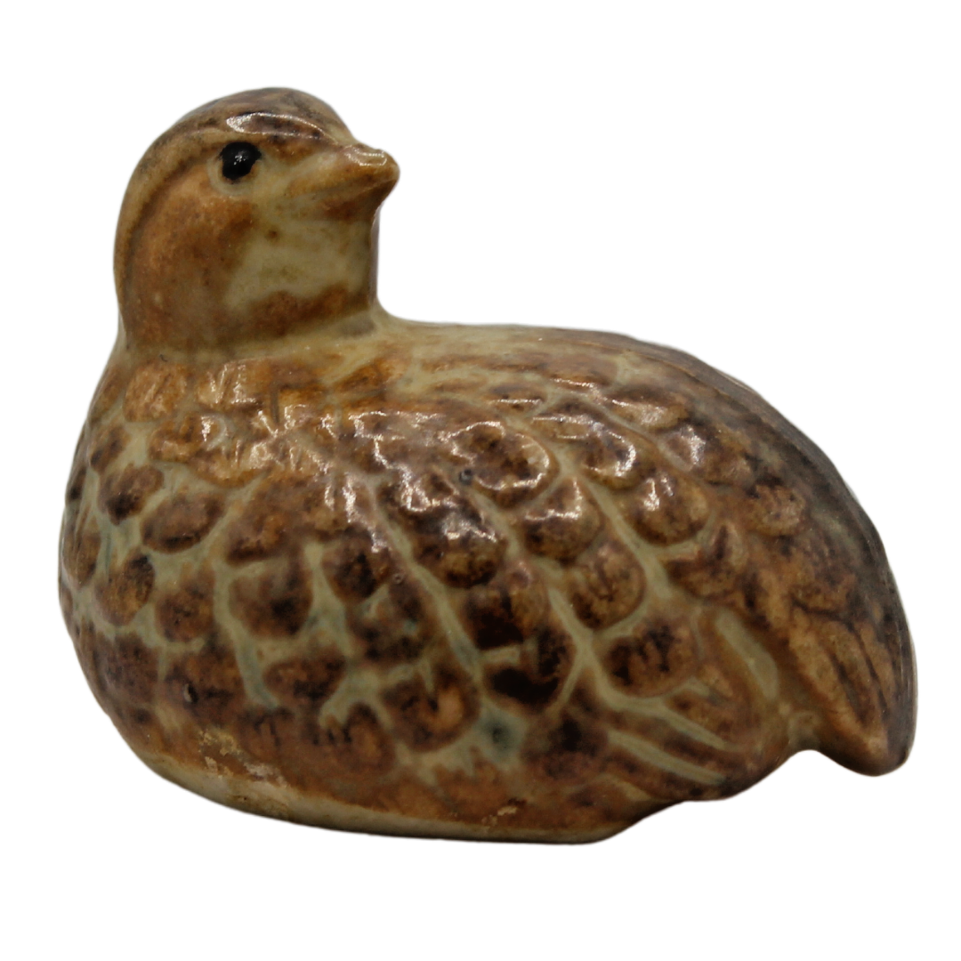 Vintage Set of 3 Ceramic Pottery Brown Quail Family Bird Figurines Made ...