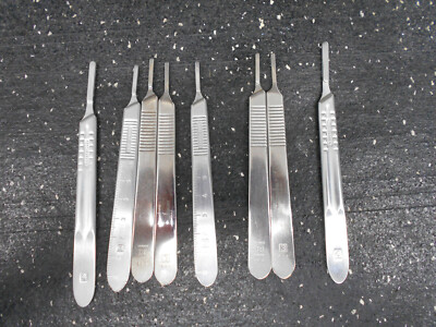 LOT OF 8 ASSORTED STAINLESS STEEL LABORATORY SCALP HANDLES | eBay