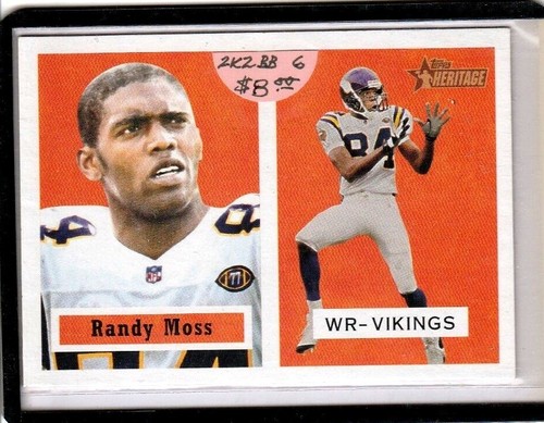 Minnesota Vikings Randy Moss 2002 NFL Topps Heritage Black back ...