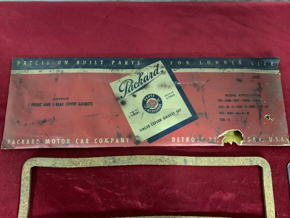 NOS PACKARD 120 1601 1701 1801 1901 1951 2001 2101 VALVE COVER GASKETS ...