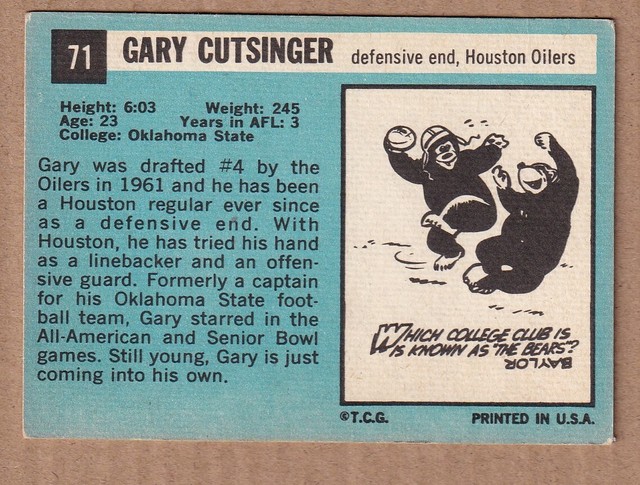 1964 Topps - #71 Gary Cutsinger (RC) for sale online | eBay