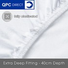 Jersey Stretch Fitted Sheet 100% Pure Cotton Extra Deep 40cm 16" Soft ...