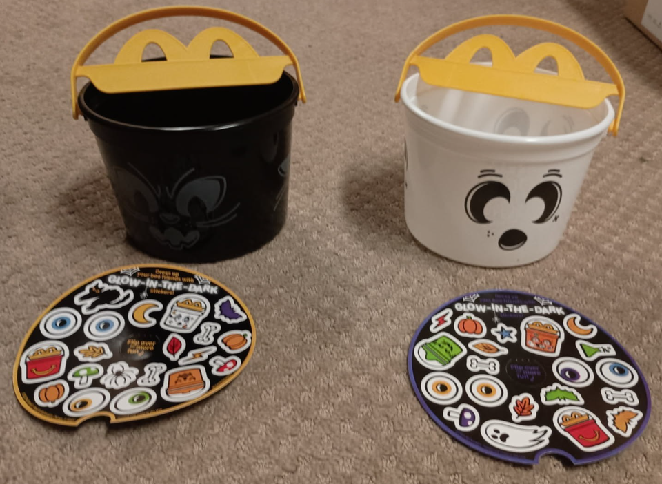 2025 McDONALD'S Happy Meal Halloween Boo Buckets Set of 2- Black Cat ...