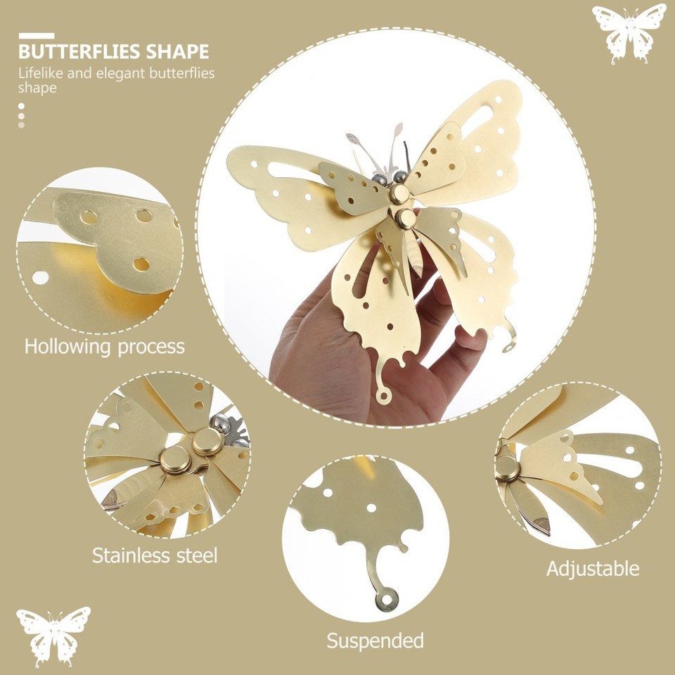Metal Butterflies Desk Ornament Tabletop Art Decoration Foldable ...