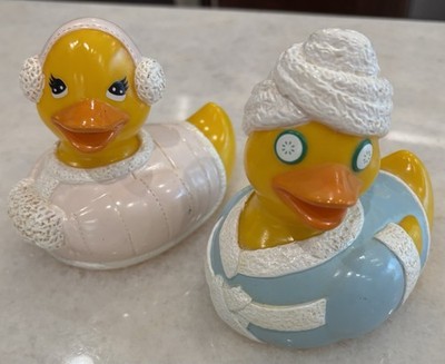 A+ Set 2 Bath Body Works Rubber Ducks Spa Robe + Ear Muffs 4x4.5 Never ...
