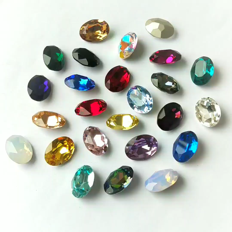 High-quality Colorful Oval Glass Rhinestone Crystal Strass Jewelry ...