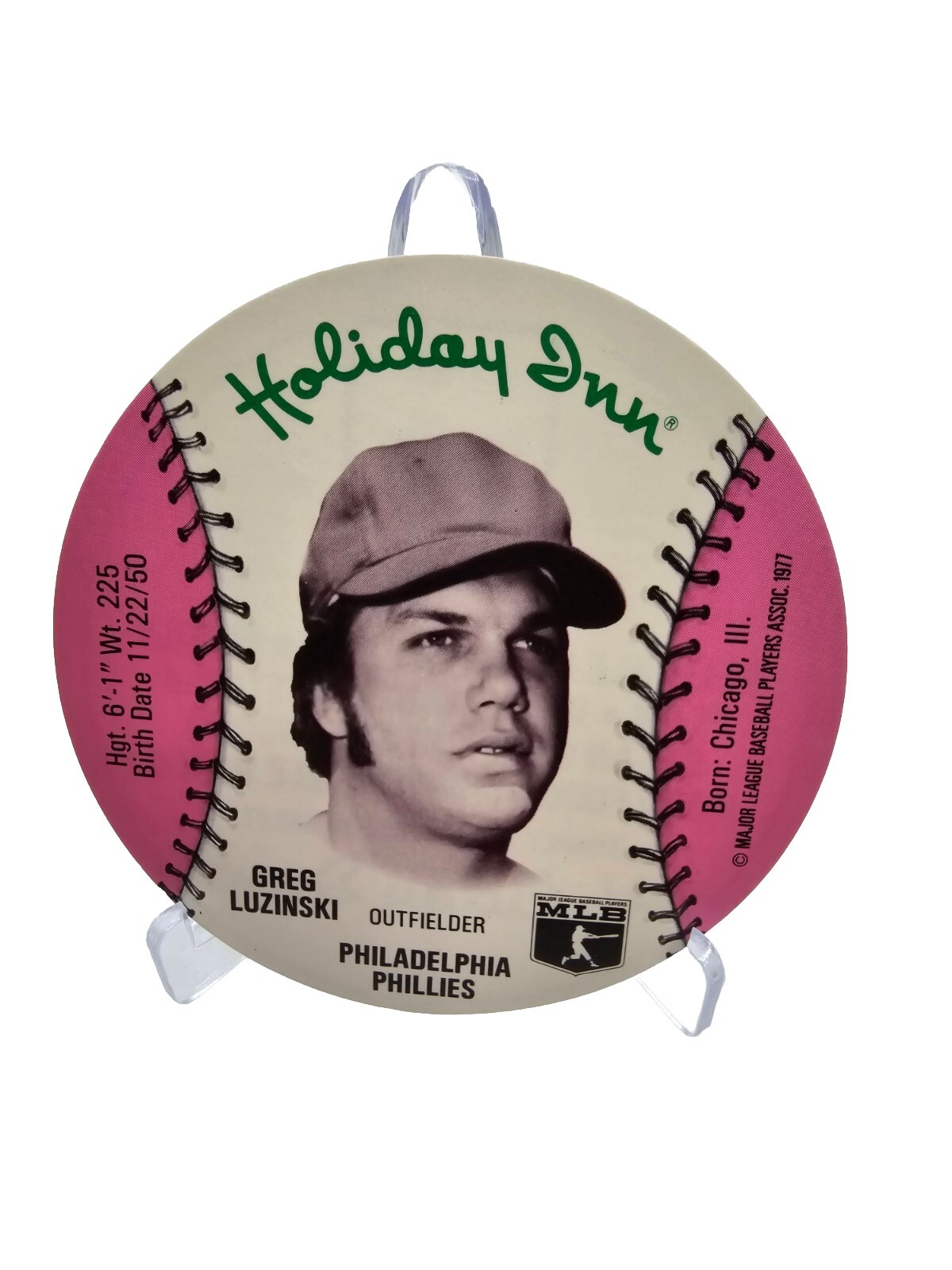 Greg Luzinski 1977 Holiday Inn Baseball Disc Philadelphia Phillies Set ...