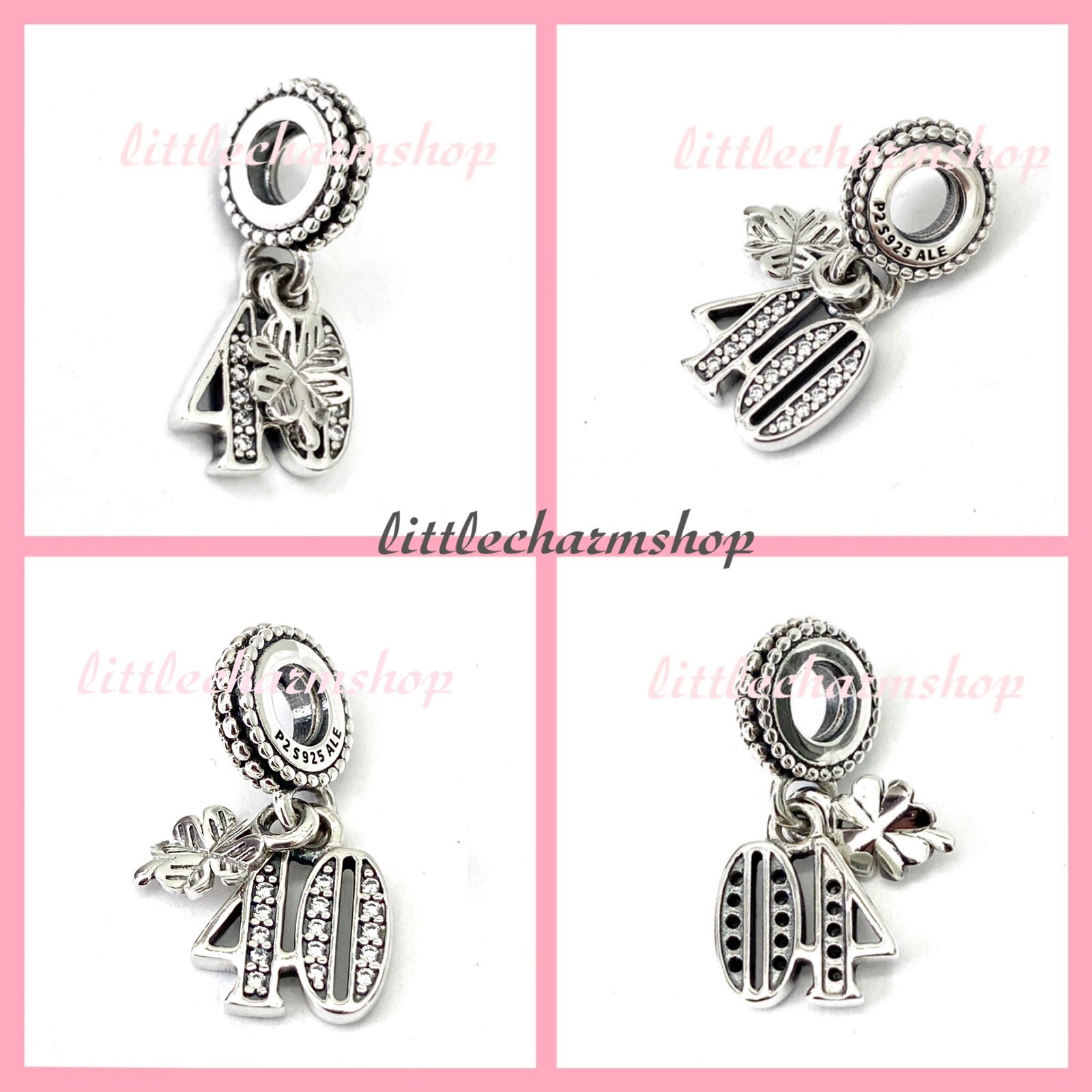 NEW Authentic Genuine PANDORA Silver 40th Celebration Dangle Charm ...