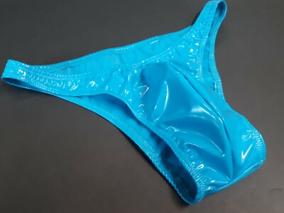 Men Custom PVC Thong USA pouched turquoise or s m l or xl vinyl 4 way ...