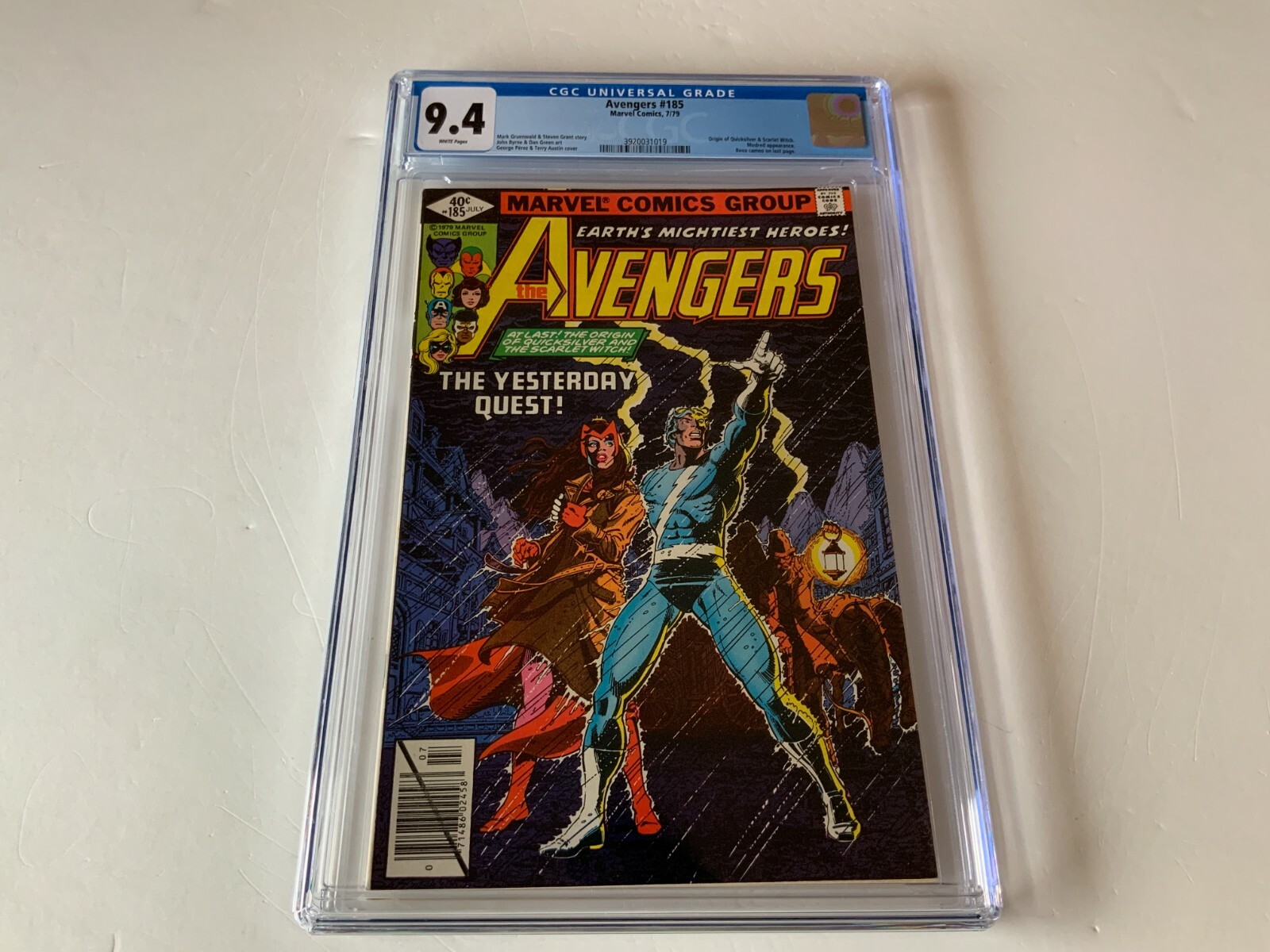 AVENGERS 185 CGC 9.4 WHITE ORIGIN SCARLET WITCH QUICKSILVER MARVEL ...