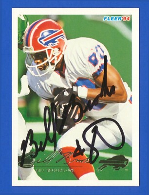 BILL BROOKS - Signed/Autographed 1994 Fleer Card #37 - Buffalo Bills w ...