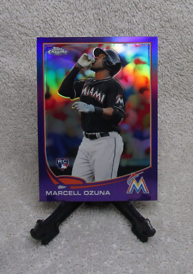 MARCELL OZUNA 2013 Topps Chrome PURPLE REFRACTOR Rookie Card #33 BRAVES ...