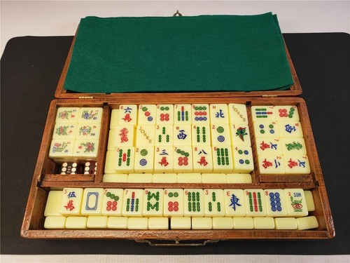 Mahjong Set in Wooden Case w/ Handle | eBay