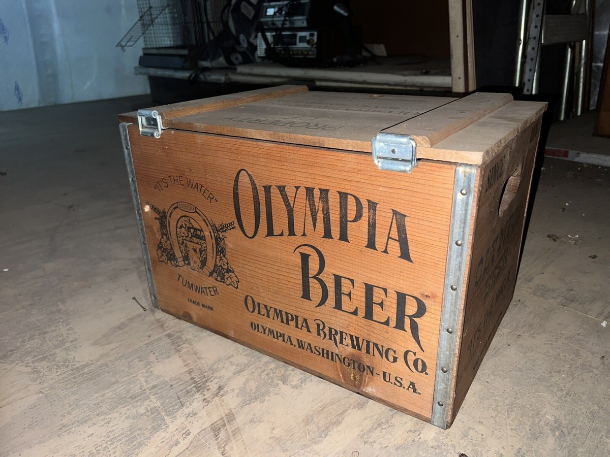 Old Beer Crate Wood Vintage Red Top Brewing Co. Wood Beer Crate,