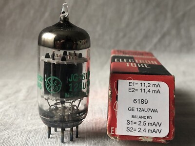6189 W (ECC82, 12au7) GE balanced Tube, lampe, Röhre, Valve Lampa. NOS ...