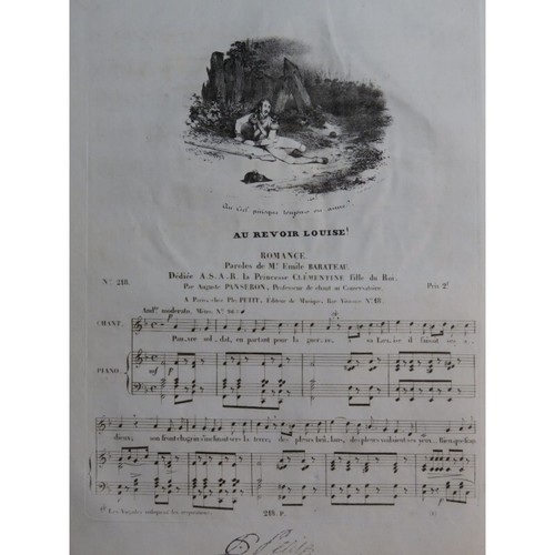 PANSERON Auguste Au revoir Louise Chant Piano ca1830 | eBay