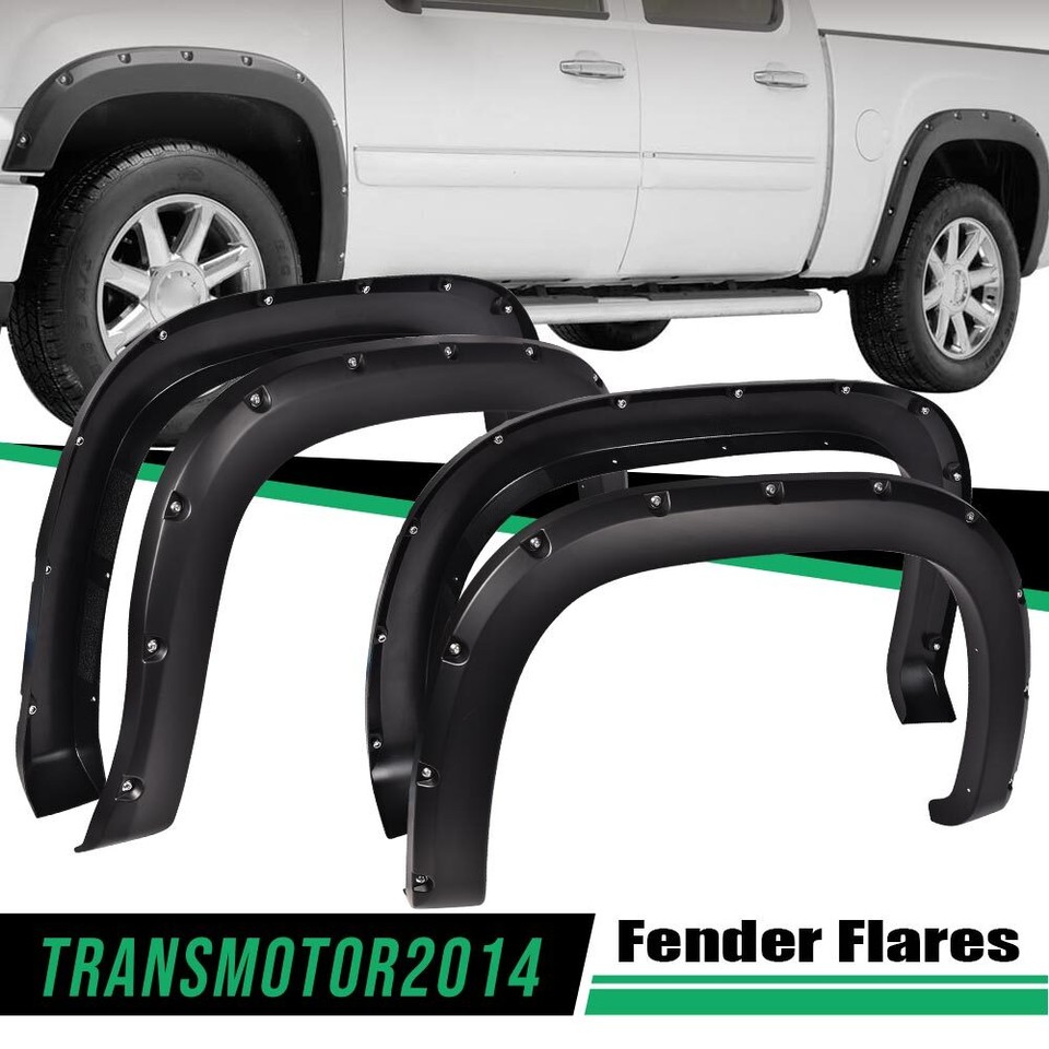 FENDER FLARES POCKET RIVET SMOOTH FIT FOR 2007-2013 GMC SIERRA 1500 ...