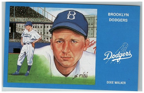 1991 11 Dixie Walker Of Rini Mlb Susan Brooklyn Postcard Dodgers Art ...