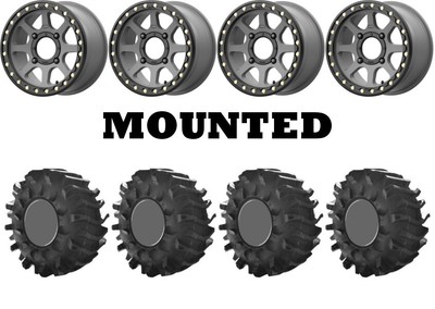 Kit 4 Interco Aqua Torque 30x10-14 on KMC KS234 Addict 2 Beadlock Gray ...