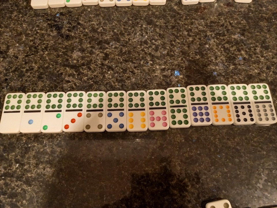 Double twelve 12 Dominoes mexican SPARE JUMBO COLOUR DOT Select Your ...