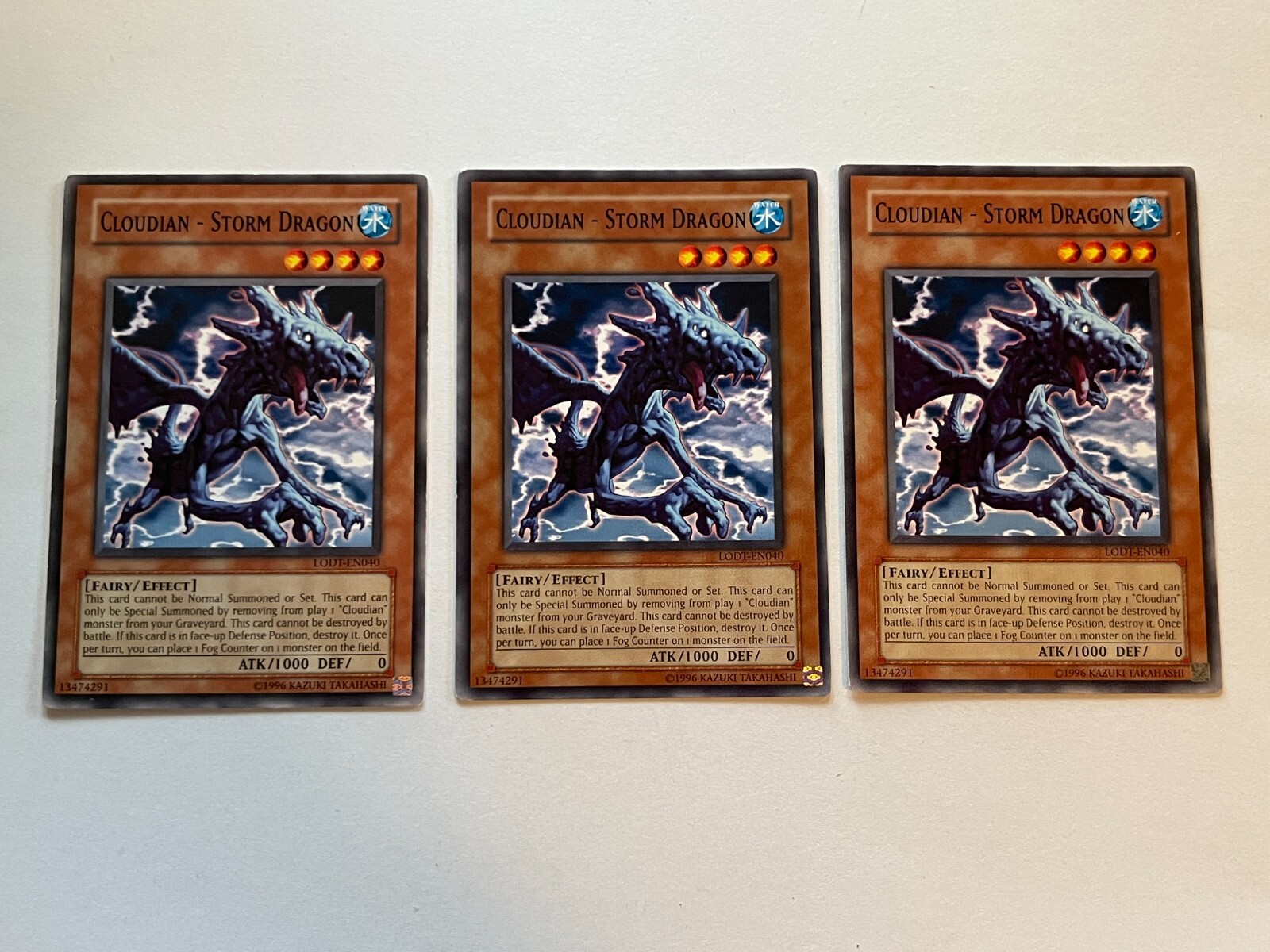 3x Cloudian - Storm Dragon - LODT-EN040 Yugioh Yu Gi Oh! 3 x3 Playset | eBay
