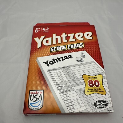 Hasbro Yahtzee Score Cards - Single - 80 Count - New 630509329083| eBay