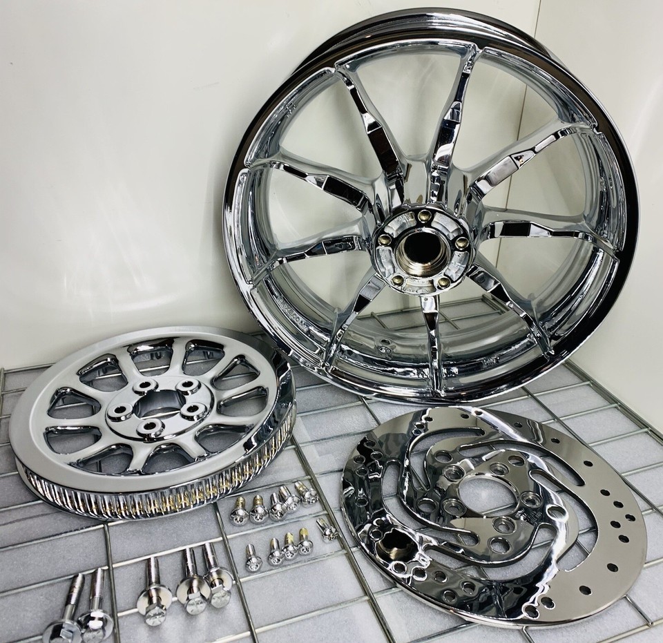 Harley WHEELS SOFTAIL Low Rider S FXLRS Chrome PULLEY ROTORS 2020 -23 ...