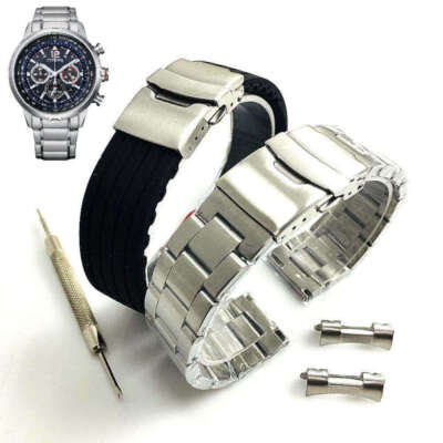 Steel Silicone Replacement Watch Band Fits B620-S125197 Citizen Avion ...