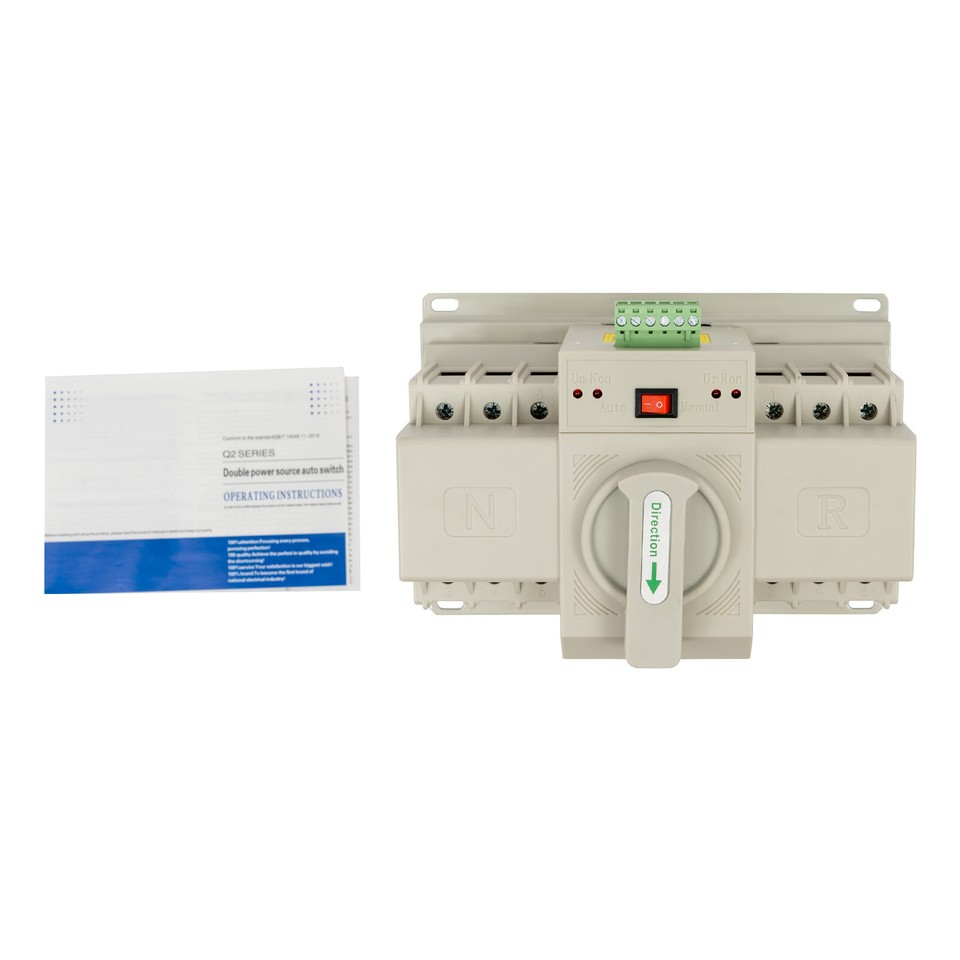Solar Automatic Transfer Switch 3P 63A 110V Solar To Grid Dual Power CB ...
