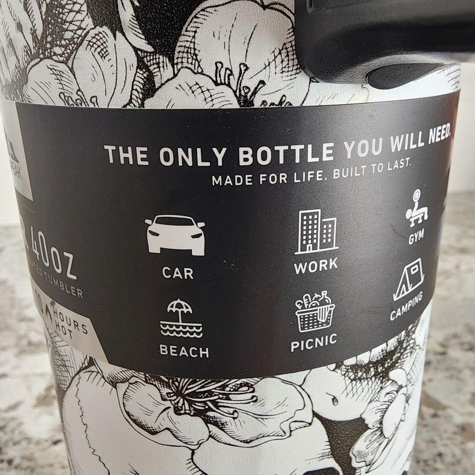 HydraPeak Water Bottle Tumbler Voyager 40 oz Stainless Steel SKULLS ...