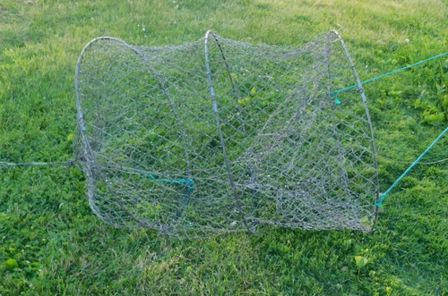 NEAT VINTAGE 3 HOOP FISH NET SEINE TRAP 28" DIAMETER METAL HOOPS | eBay