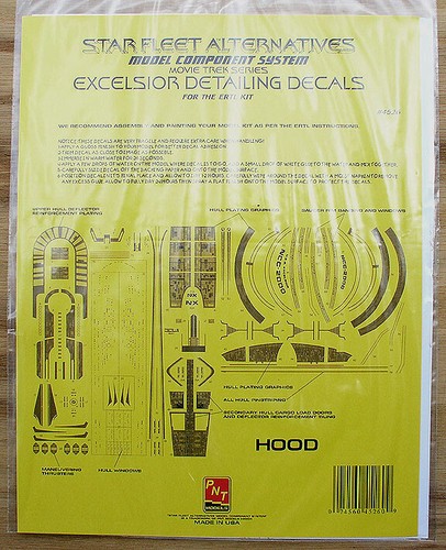 STAR TREK DECALS - Excelsior Class Decal Sheet - HOOD - 1:1000 Scale ...
