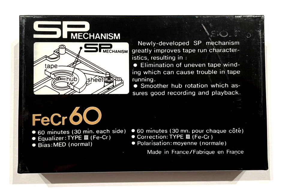 SONY FeCr 60 audio cassette blank tape sealed Made in Japan Type III | eBay