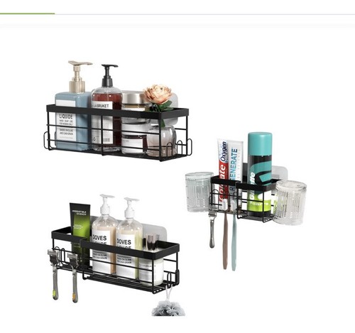 3 pc SHOWER CADDY OR KITCHEN - black metal | eBay