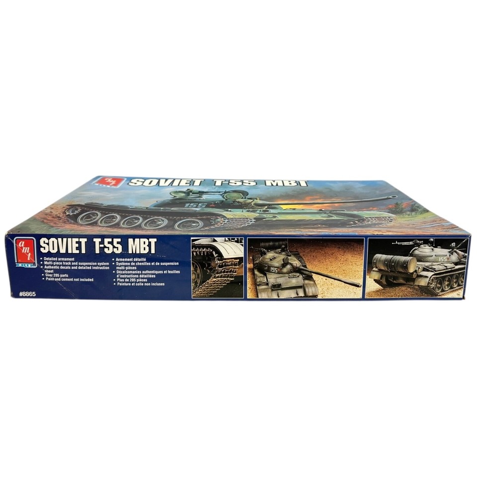 AMT ERTL Soviet T-55 MBT Tank Model Kit 1/35 Scale #8865 1991 Military ...