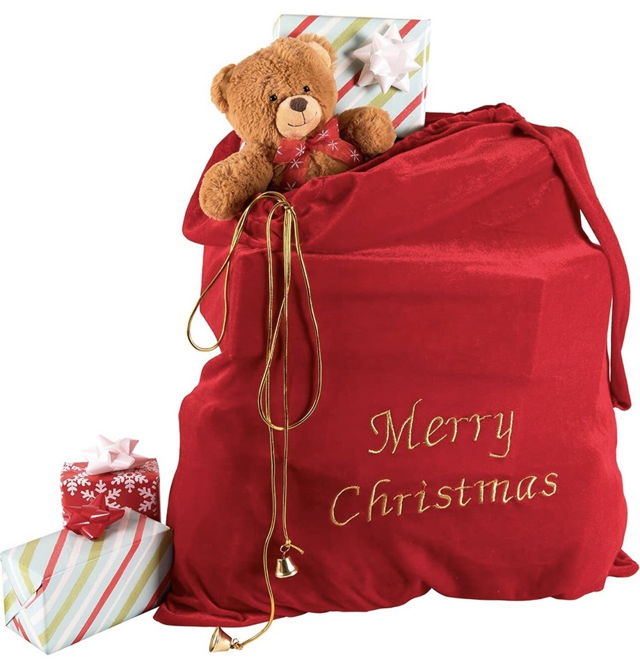 Jumbo Bag Christmas Santa Claus Velvet Gift Sack Party Gift Bag Red ...