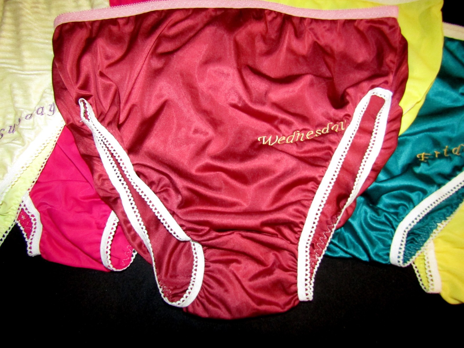 Custom Vintage DOTW Days week Satin Nylon Gusset Biki… - Gem