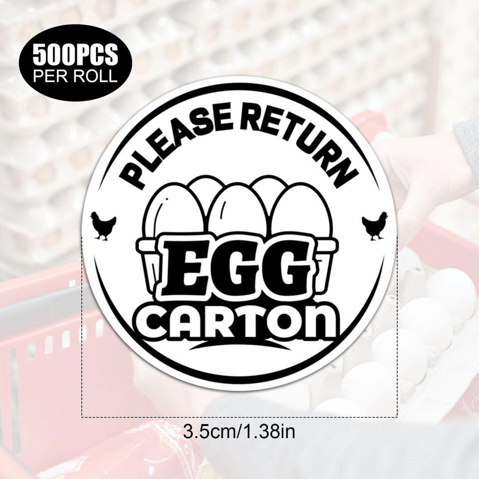 500Pcs Chicken Egg Carton Labels Stickers, 1.38 Inch round Please ...