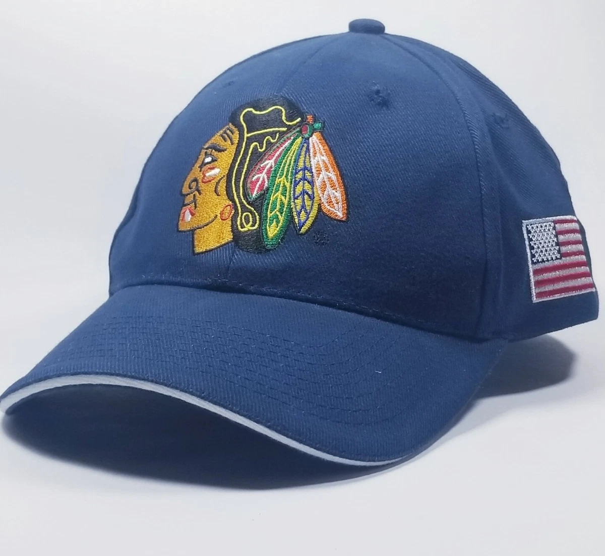 Chicago Blackhawks Hat With Chicago Flag