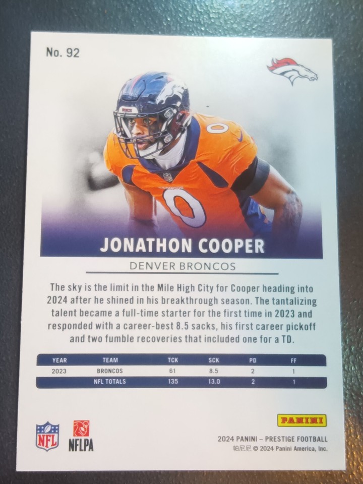 2024 Prestige 💎Xtra Points Diamond💎 #92 Jonathon Cooper - Denver Broncos | eBay