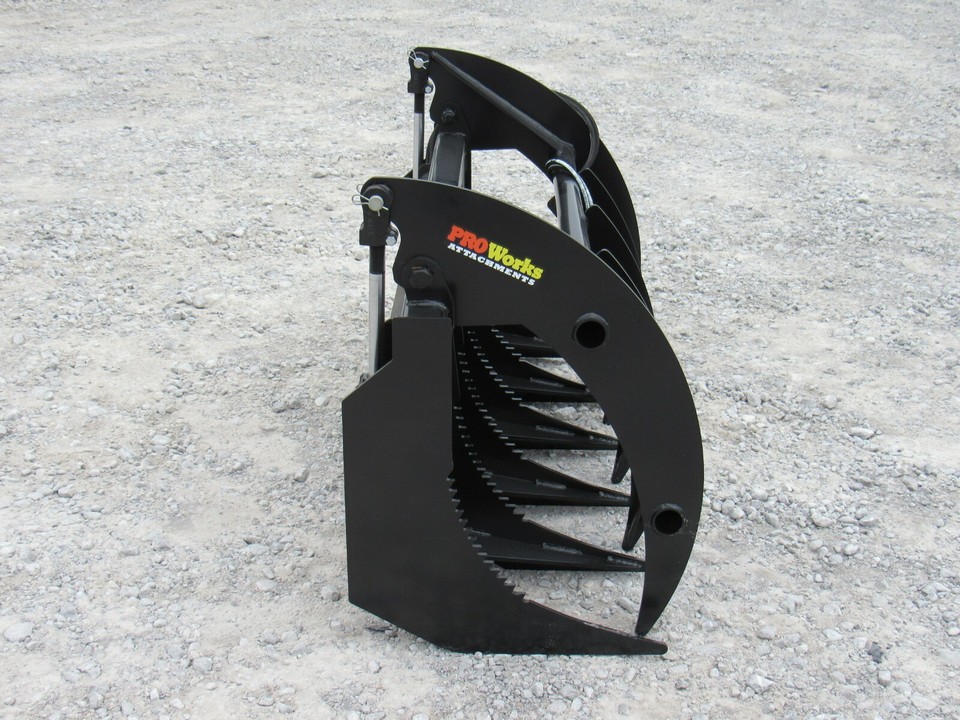 60" Brush Root Rake Clam Grapple Attachment Fits Skid Steer Tractor ...