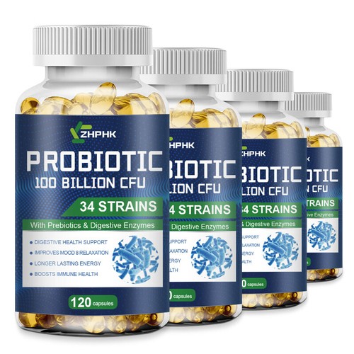 Probiotics 100 Billion CFU Potency Digestive Immune Health 120/240/480 ...