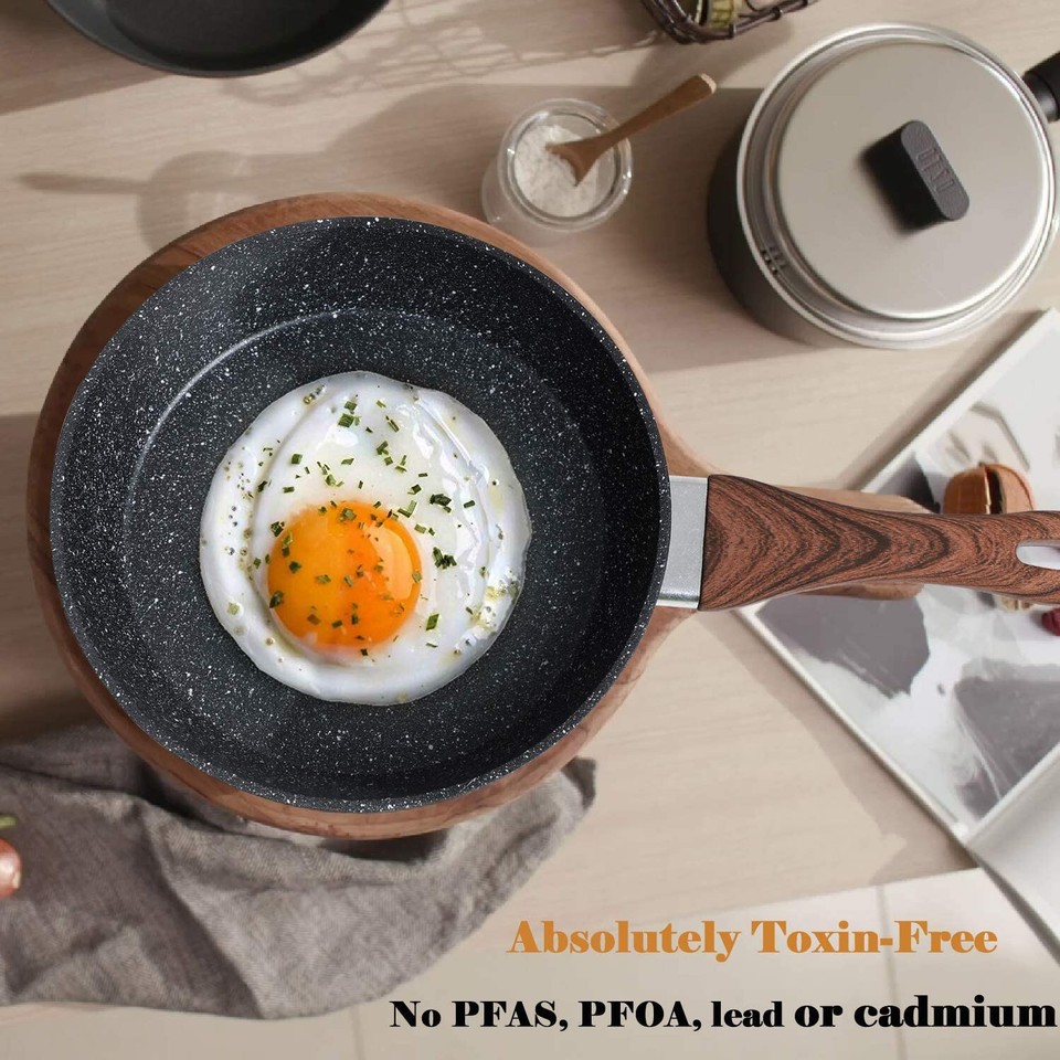 15 Pieces Induction Pots and Pans Set Nonstick Granite Stone Coated ...