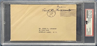 First Lady EDITH ROOSEVELT Signed Free Frank Envelope PSA/DNA Authentic ...
