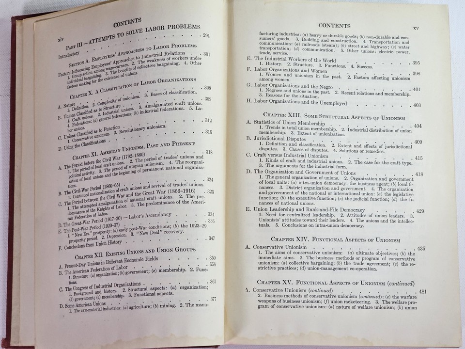Labor Problems In American Industry by Carroll R. Daugherty Marked And Water Dmg | eBay