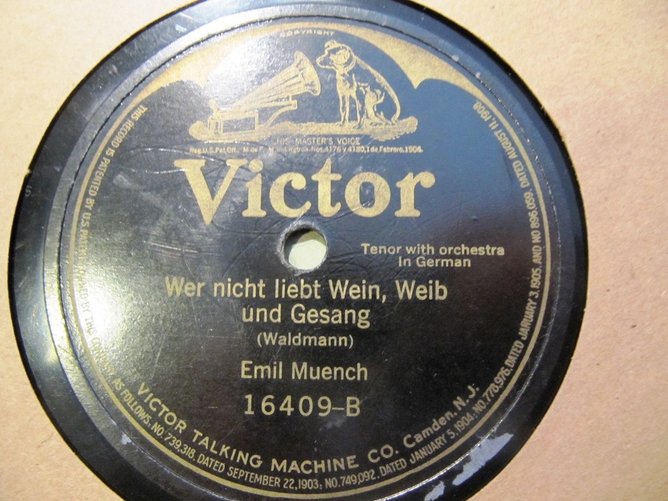 1909 Emil Muench GERMAN Tenor Love of WINE WOMEN AND SONG/ Aus der ...