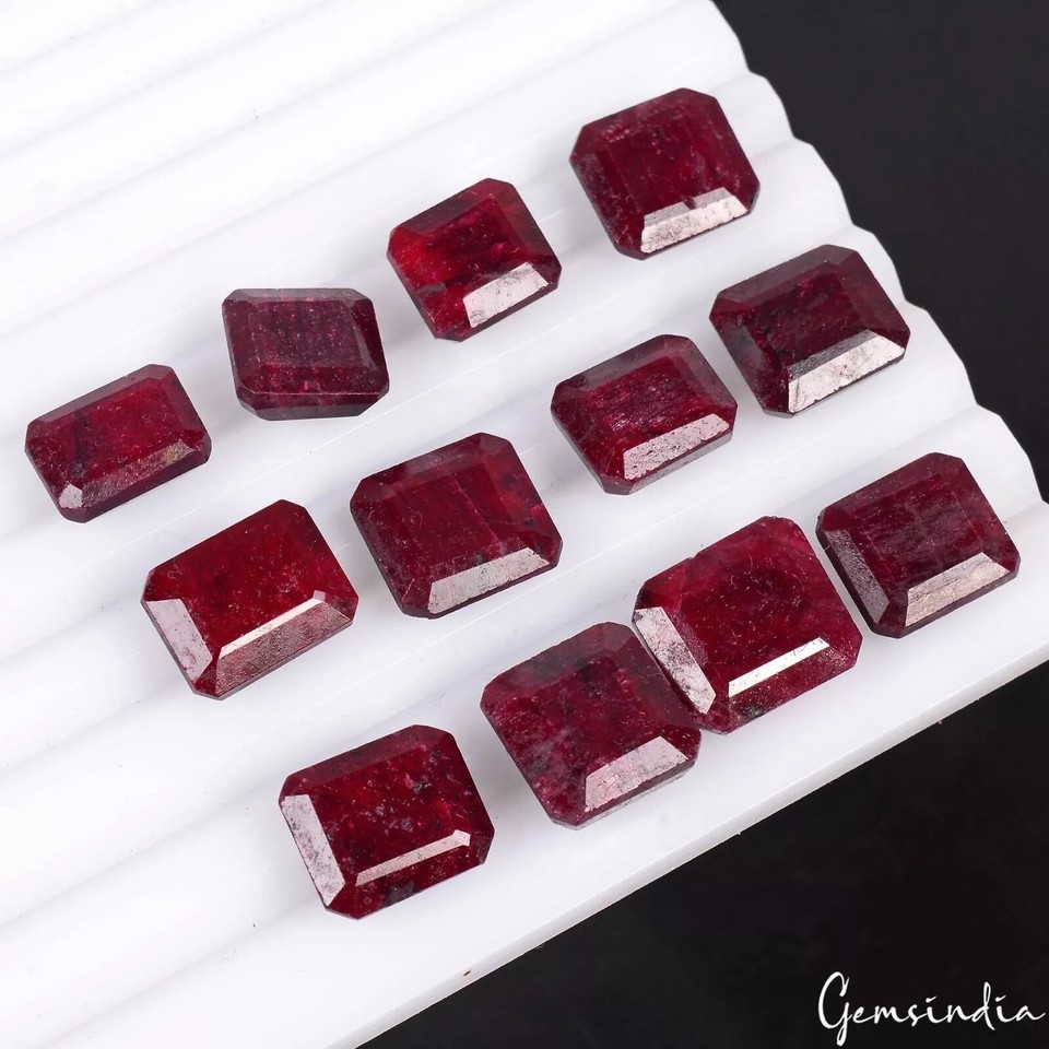 133.40 Ct Red Ruby Octagon Cut 11-14mm Ring Size Premium Gemstones ...