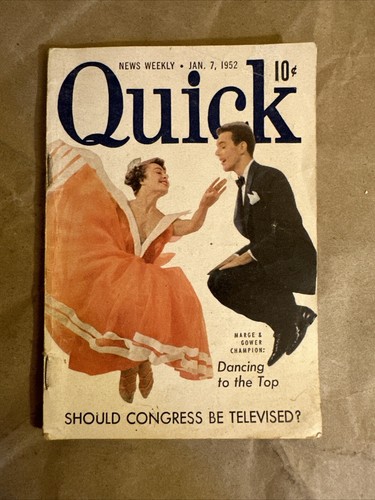 Quick Magazine January 7, 1952 Marge & Gower Champion | eBay