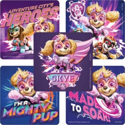 20 Paw Patrol The Mighty Movie Heroes SKYE Stickers Party Favors ...