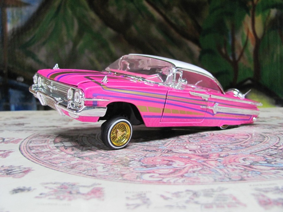Jada 1/24 Pink Slips 60 Chevrolet Impala Lowrider Pink Gold 1 Of A Kind ...